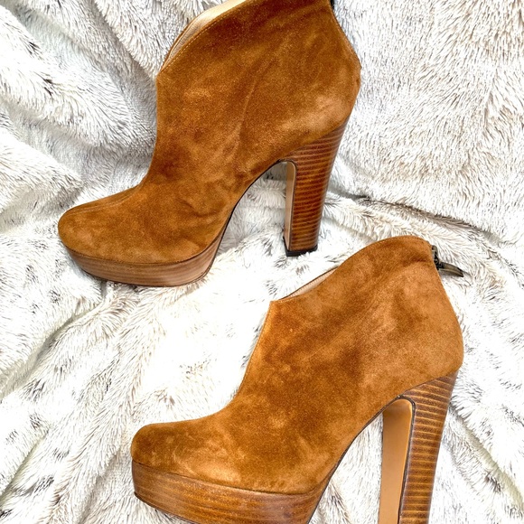 Pura Lopez | Shoes | Pura Lopez Caramel Suede Platform Shooties | Poshmark